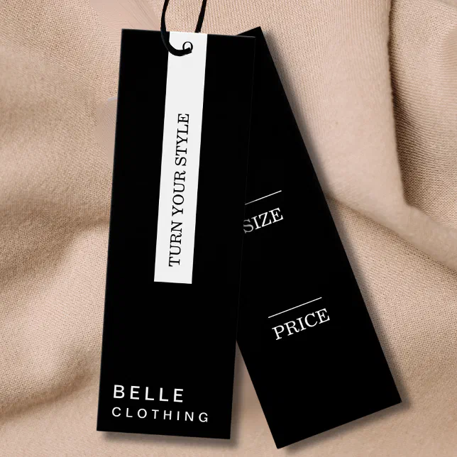 Minimal Black Modern Business Hang tag | Zazzle