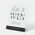 Minimal Black & White Business Raffle Enter to Win Pedestal Sign | Zazzle