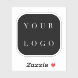 Minimal Black White Company Brand Logo Sticker | Zazzle