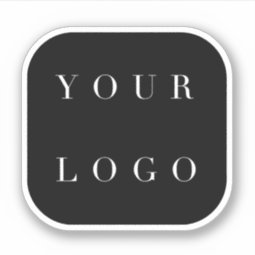 Minimal Black White Company Brand Logo Sticker | Zazzle