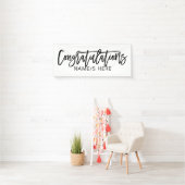 Minimal Black & White Handwritten Congratulations Banner | Zazzle