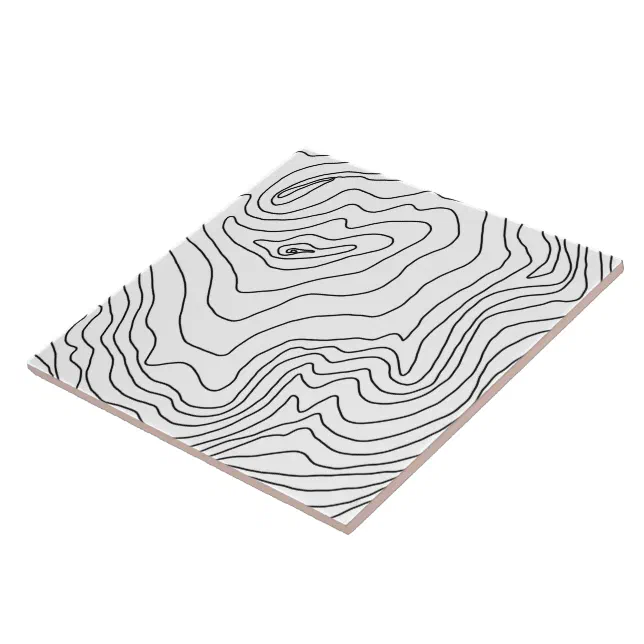 Minimal Black & White line art Modern Design Ceramic Tile | Zazzle