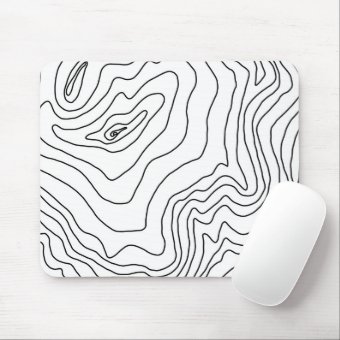 Minimal Black & White line art Modern Design Mouse Pad | Zazzle