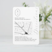 Minimal Black & White Monogram Wedding Directions Enclosure Card | Zazzle