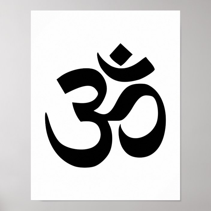 Minimal Black & White Om Symbol Poster | Zazzle.com