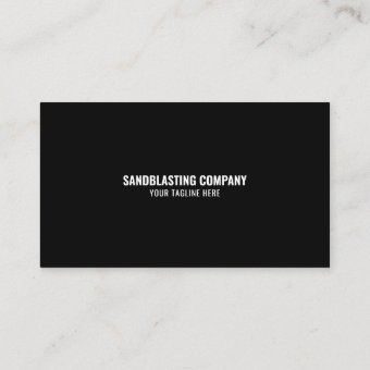Minimal Black & White Sandblasting Business Card | Zazzle