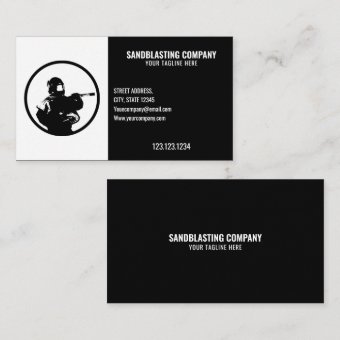 Minimal Black & White Sandblasting Business Card | Zazzle