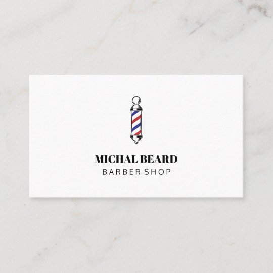 Minimal Blue Red Barber Shop Hair beard Business Card | Zazzle.com