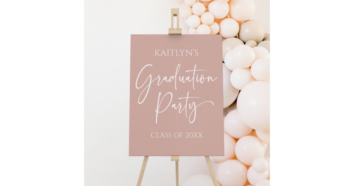 Minimal Blush Pink Graduation Party Welcome Sign | Zazzle