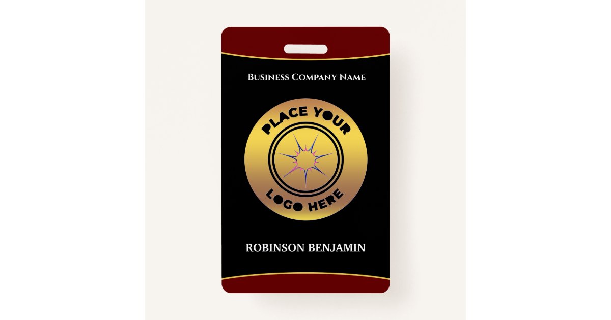 Minimal Business Company Logo Employee Personalize Badge | Zazzle
