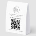 Minimal Business Logo Scan QR CODE Table Tent | Zazzle