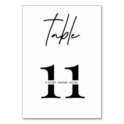 Minimal Business Reception Table Number Sign | Zazzle