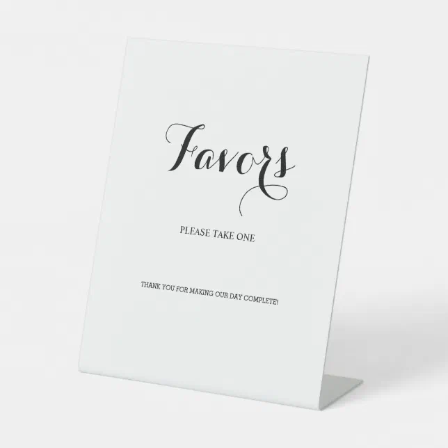 Minimal Calligraphy Script Favor Please Take One Pedestal Sign | Zazzle