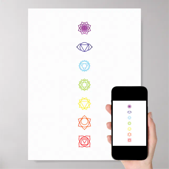 Minimal Chakra Line Symbols Poster | Zazzle