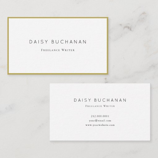 Minimal Chic Gold Frame Business Card | Zazzle