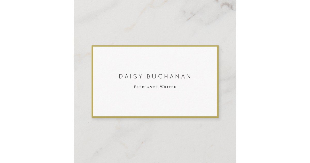 Minimal Chic Gold Frame Business Card | Zazzle