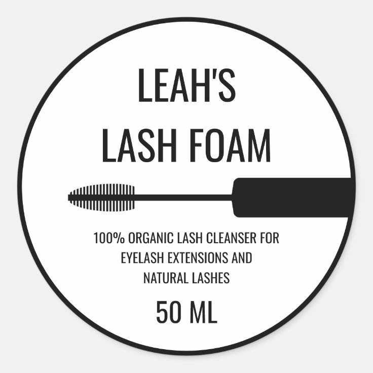 Minimal Chic Mascara Wand Lash Product Classic Round Sticker | Zazzle
