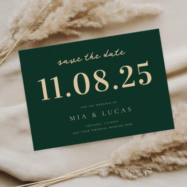 Minimal Chic Wedding Date Non-Photo Save The Date | Zazzle