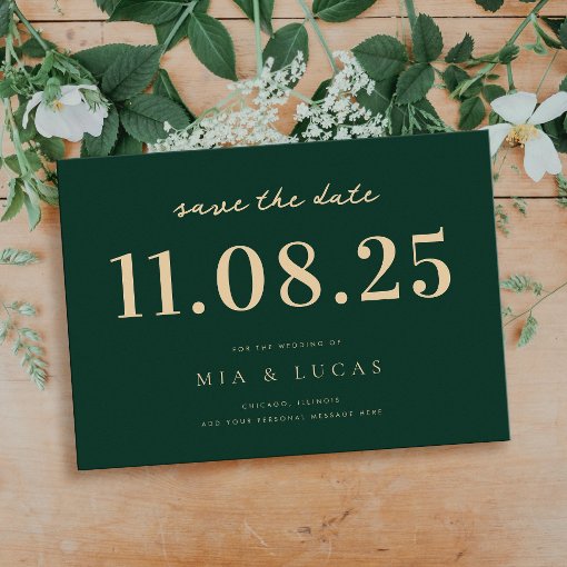 Minimal Chic Wedding Date Non-Photo Save The Date | Zazzle