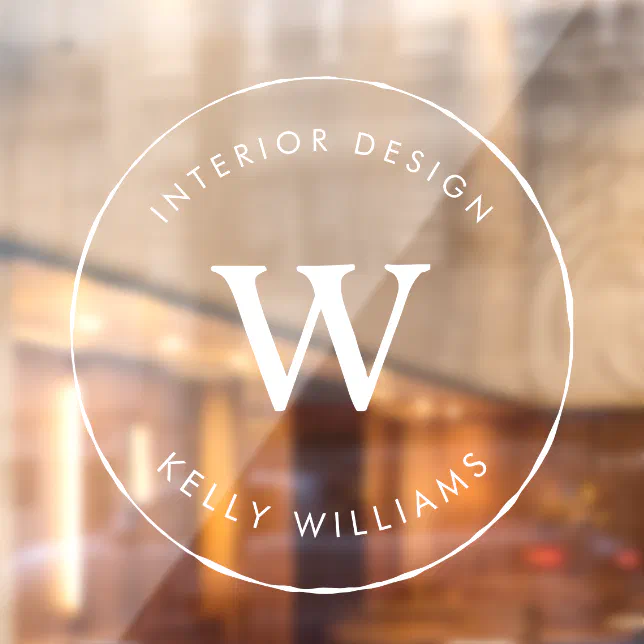 Minimal Circle Business Monogram Branding Window Cling | Zazzle