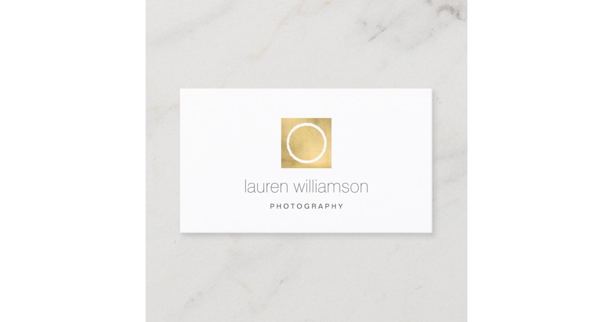 Minimal Circle Camera Lens Gold Photography Logo Business Card | Zazzle