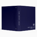 Minimal Classic Navy Blue Monogram 3 Ring Binder | Zazzle