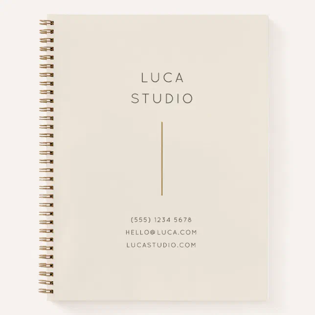 Minimal Clean Simple Modern QR Code Gold and Cream Notebook | Zazzle