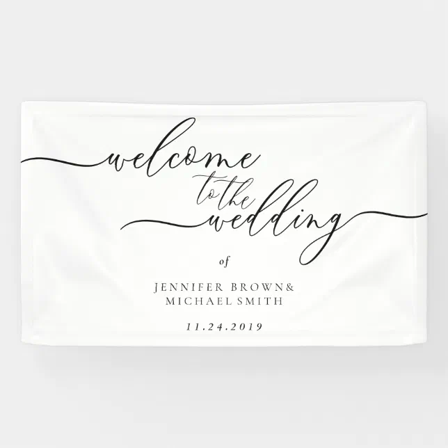 Minimal Clean Simple Modern Welcome Wedding Banner | Zazzle