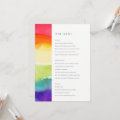 Minimal Colorful Pride Rainbow Wedding Menu Card | Zazzle