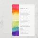 Minimal Colorful Pride Rainbow Wedding Menu Card | Zazzle
