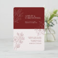 Minimal Crimson Red Foliage Outline Photo Wedding Invitation | Zazzle