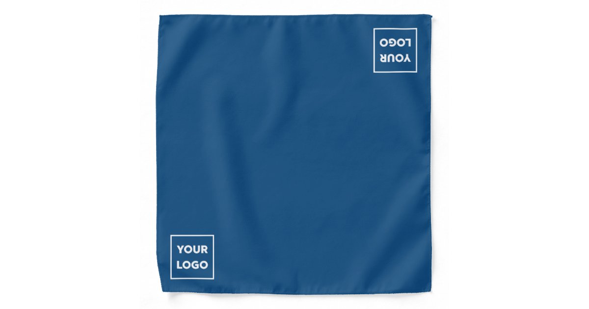Minimal Custom Business Logo on Blue Bandana | Zazzle