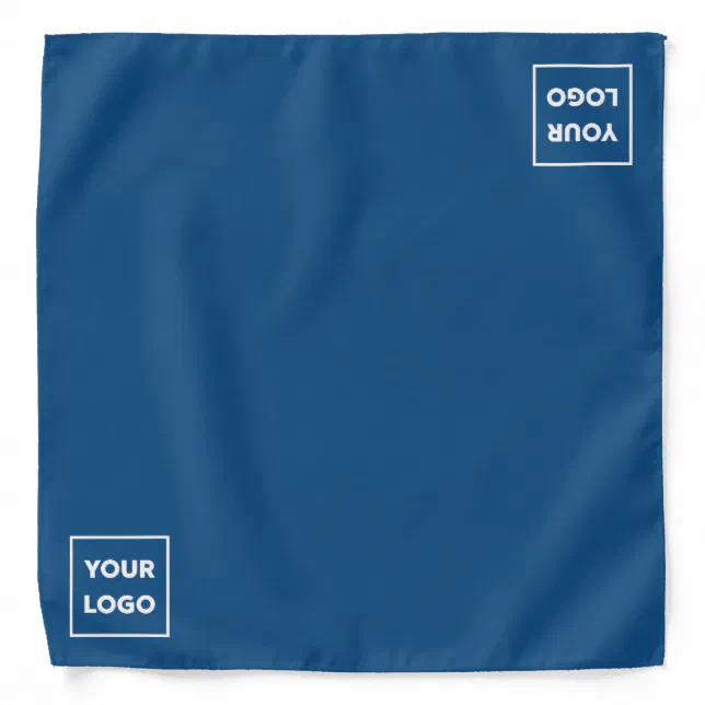 Minimal Custom Business Logo on Blue Bandana | Zazzle