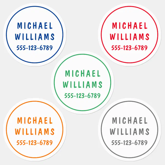 Minimal Custom Modern Personalized Boy Name Set Labels | Zazzle