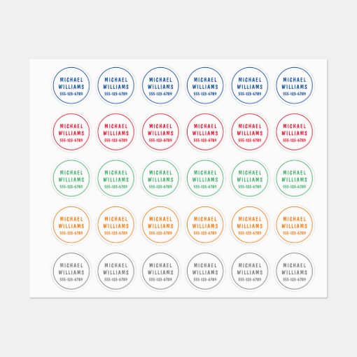 Minimal Custom Modern Personalized Boy Name Set Labels | Zazzle