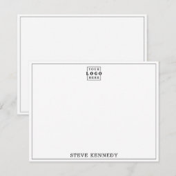 Minimal Custom Name Professional Business Logo Note Card | Zazzle