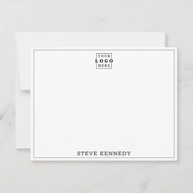 Minimal Custom Name Professional Business Logo Note Card | Zazzle