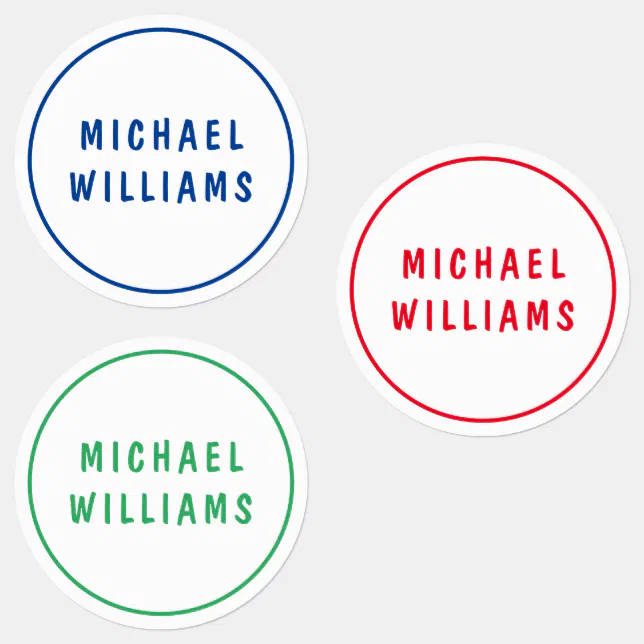 Minimal Custom Personalized Boy Name Set Labels | Zazzle