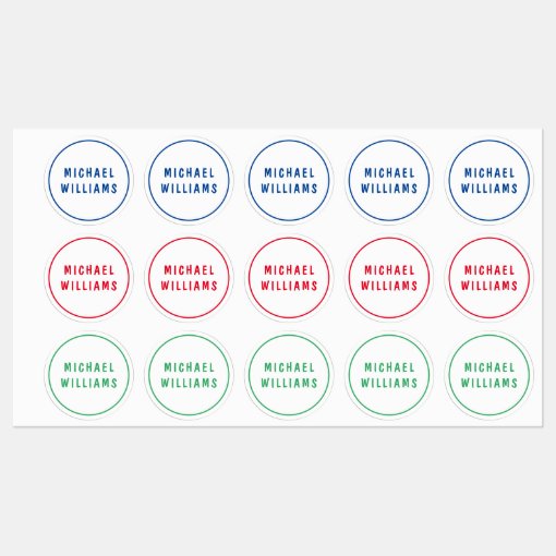 Minimal Custom Personalized Boy Name Set Labels | Zazzle