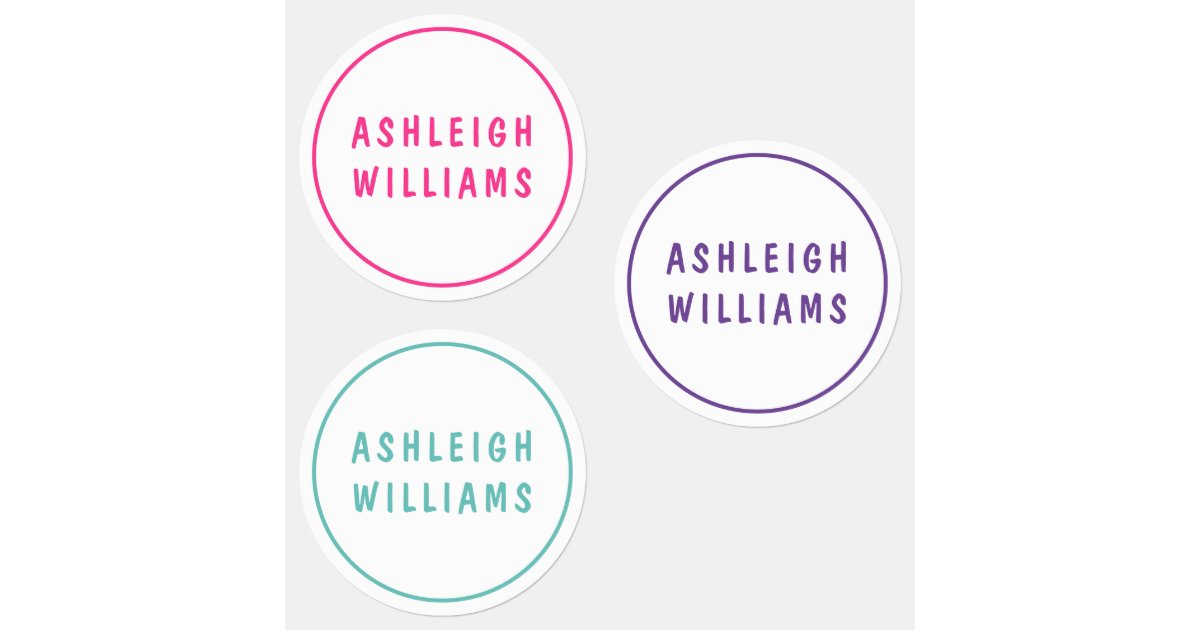 Minimal Custom Personalized Girly Name Set Labels | Zazzle