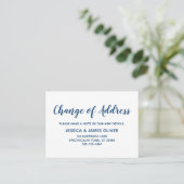 Minimal Dark Blue on White Change of Address Card | Zazzle