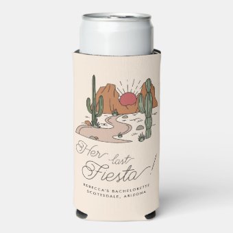 Minimal Desert Fiesta Bachelorette Weekend Seltzer Can Cooler | Zazzle