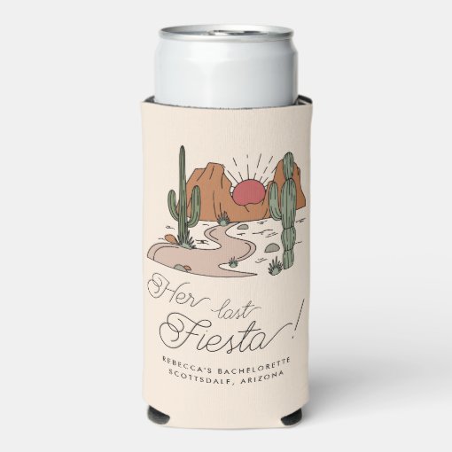 Minimal Desert Fiesta Bachelorette Weekend Seltzer Can Cooler | Zazzle