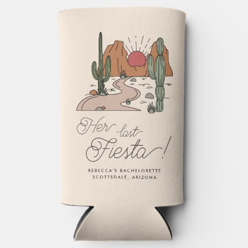 Minimal Desert Fiesta Bachelorette Weekend Seltzer Can Cooler | Zazzle