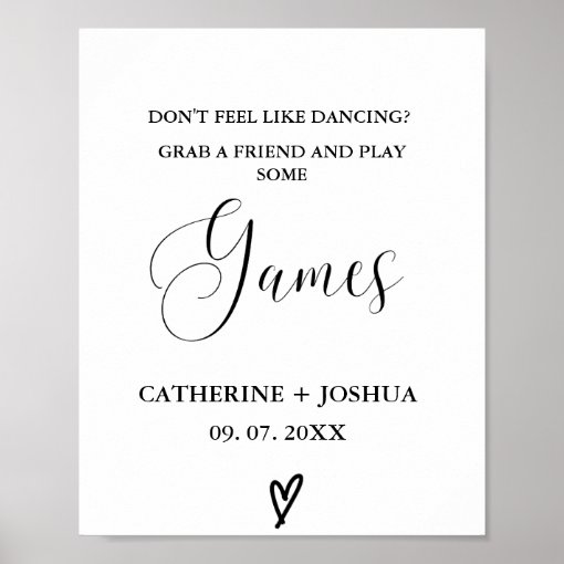 Minimal Dont feel like dancing play some game sign | Zazzle