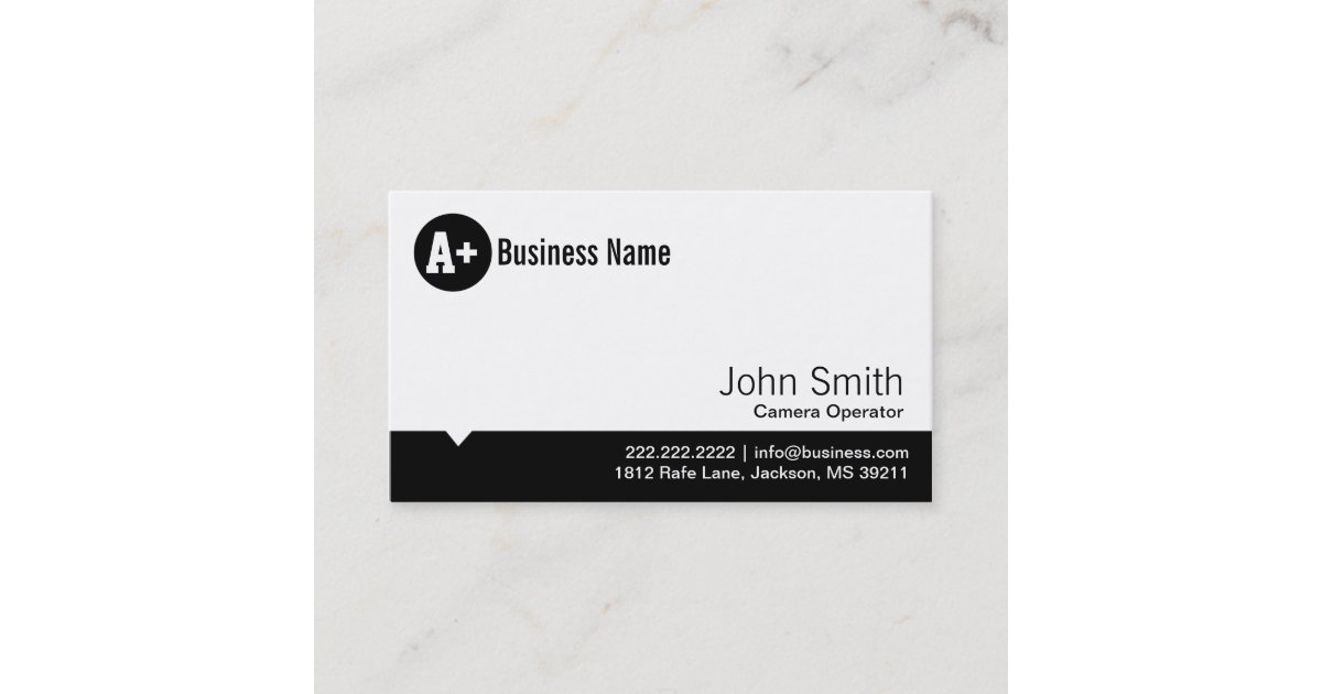 Minimal Dot Camera Operator Business Card | Zazzle