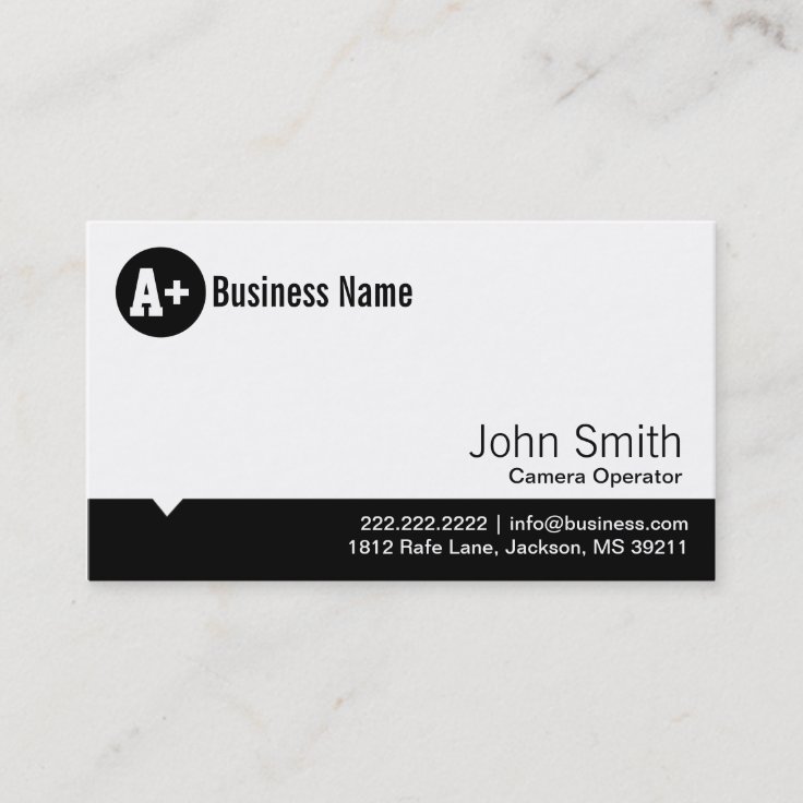 Minimal Dot Camera Operator Business Card | Zazzle