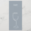 Minimal dusty blue Wedding Bar menu | Zazzle