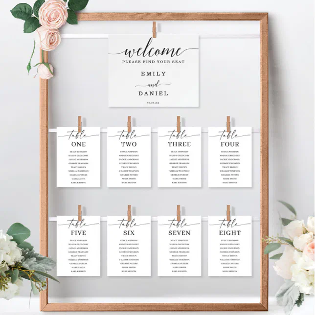 Minimal Elegance Seating Chart Welcome Sign | Zazzle