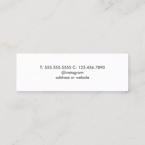 Minimal Elegant Black White Hair Pin Mini Business Card | Zazzle